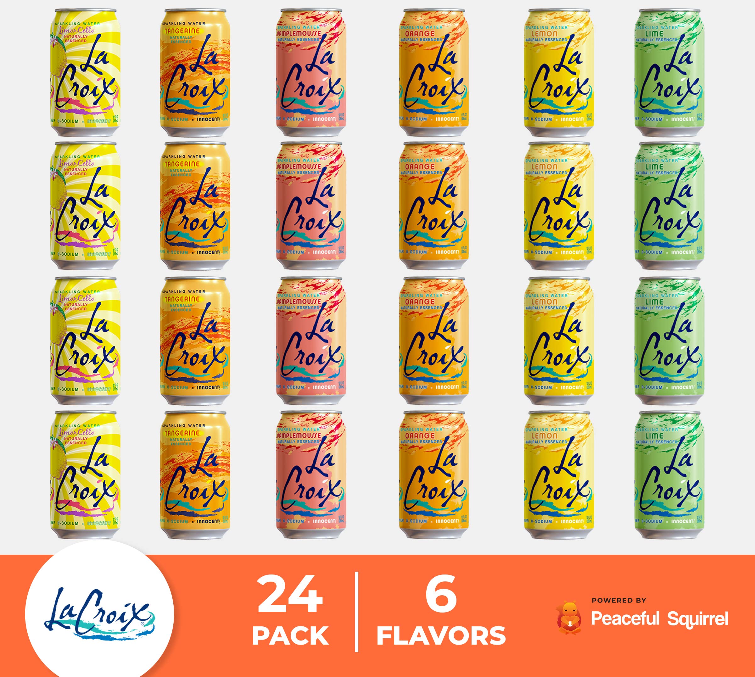 LaCroix Sparking Water, Summer Citrus Variety 24-Pack, 6 Citrus Flavors, 4 of Each, 12 Fl Oz Each