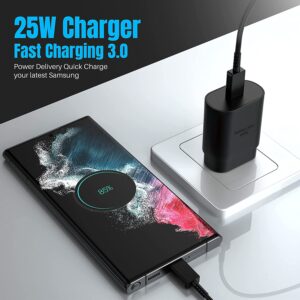 Type C Charger,Samsung Galaxy USB-C Super Fast Charging Power Adapter,25W Wall Charger Block for Samsung Galaxy S23/S23+/S23 Ultra/S22/S22+/S22 Ultra/S21/S20/S10/Z Fold 3 5G/Note 20/Note 10