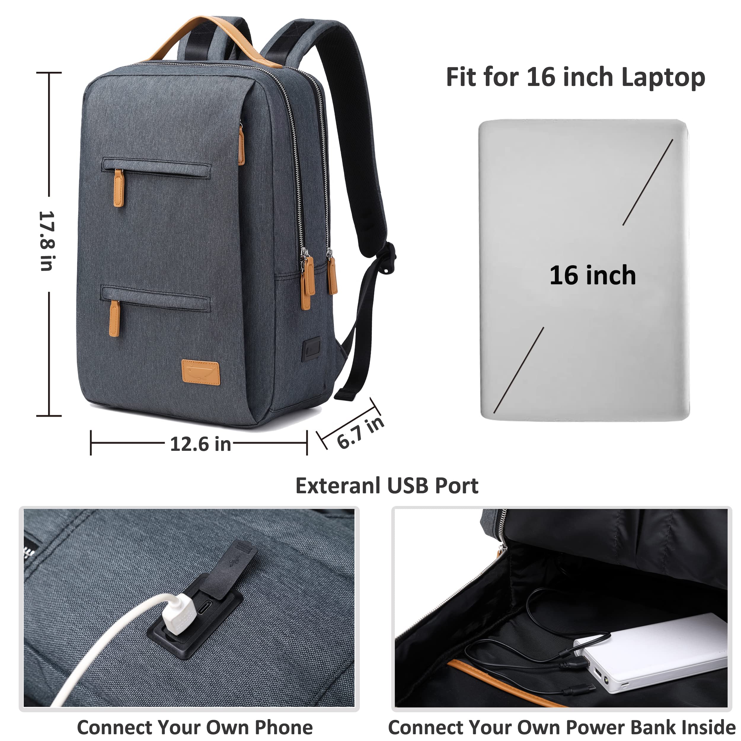 Smart Laptop Backpacks 15.6 inch for Women Men Business Travel Weekender Carry on Backpack