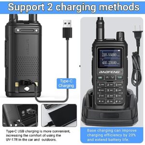 Baofeng Radio UV-5R Upgrade Ham Radio Long Range Two Way Radio UV-17R Walkie Talkies for Adults Dual Band USB Charger 999 Channels VOX with Earpiece,Flashlight Li-ion Battery