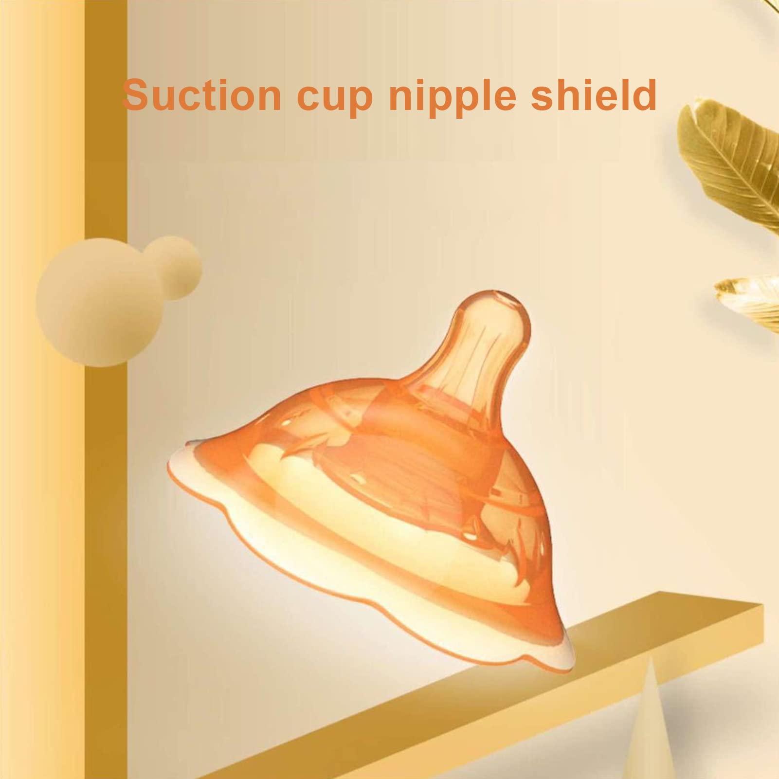 Dioche 2pcs Contact Nipple Shield for Breastfeeding, Double Suction Cup Silicone Nipple Shield Protector for Nursing Newborn, for Latch Difficulties or Flat or Inverted Nipples