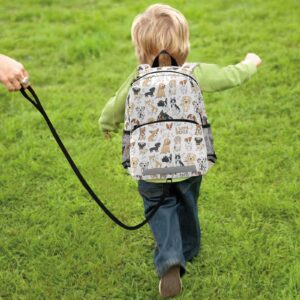 Toddler Backpack for Boys Girls Cute Dogs Kindergarten Preschool School Bookbag Mini Bag 3-6 Years Kids Child Safety Leash