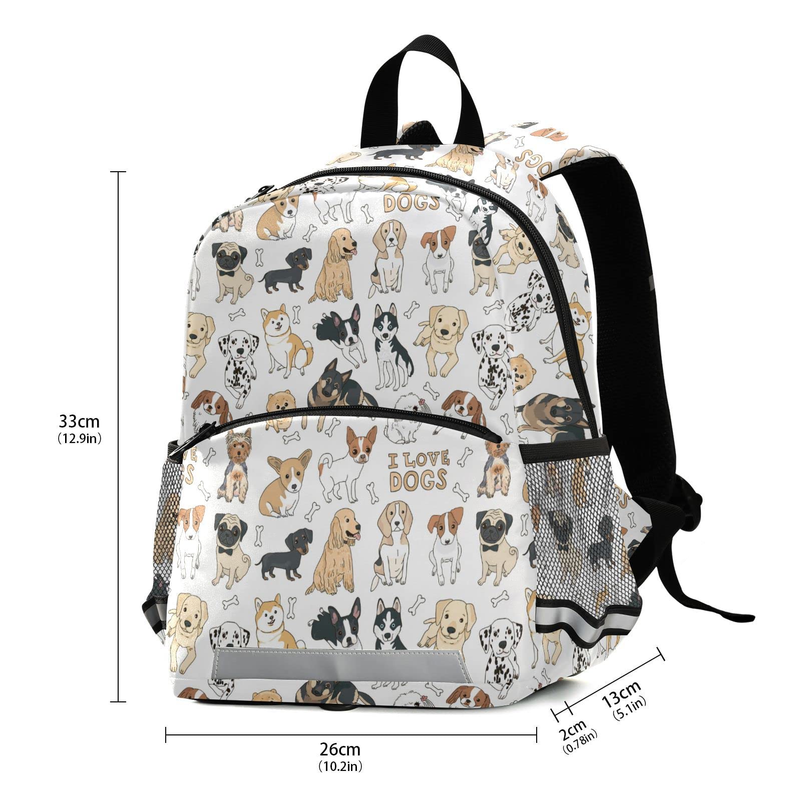 Toddler Backpack for Boys Girls Cute Dogs Kindergarten Preschool School Bookbag Mini Bag 3-6 Years Kids Child Safety Leash