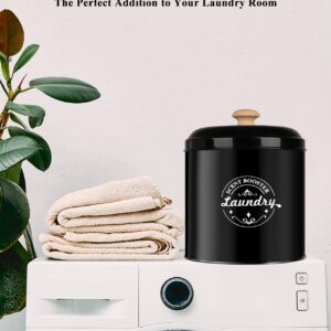 Laundry Scent Booster Beads Dispenser Container for Laundry Room Organization. Laundry Containers for Organizing with Lid. Metal Farmhouse Laundry Room Decor. Laundry Dispenser for Detergent (Black)