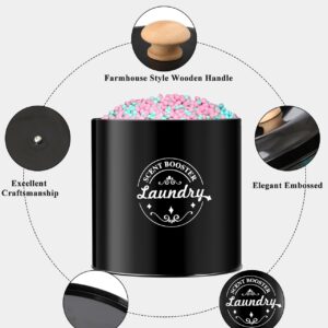 Laundry Scent Booster Beads Dispenser Container for Laundry Room Organization. Laundry Containers for Organizing with Lid. Metal Farmhouse Laundry Room Decor. Laundry Dispenser for Detergent (Black)