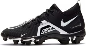 nike alpha menace 3 shark mid cv0584-001 black-white men's wide football cleats 12 us