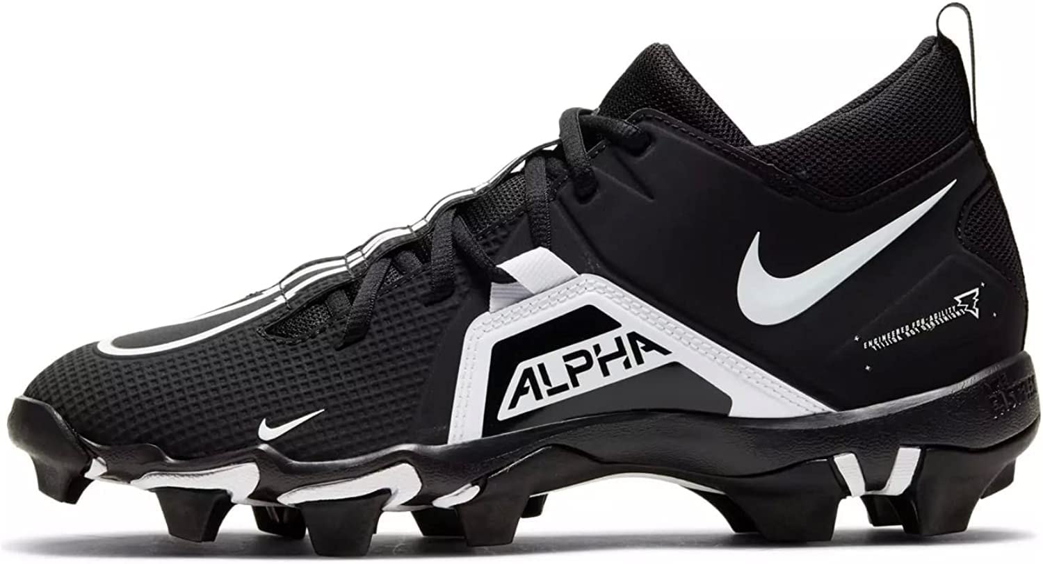 Nike Alpha Menace 3 Shark Mid CV0584-001 Black-White Men's Wide Football Cleats 12 US