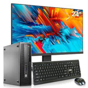 hp refurbished elitedesk 800 g1 sff desktop pc,intel core i5 3.30ghz,16gb ram,new 512gb ssd,koorui 24 inch monitor, windows 10 pro,wireless keyboard mouse(renewed)