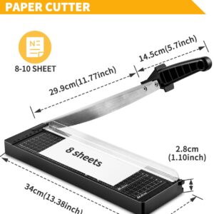 MAKEASY Paper Cutter 12 Inch, Guillotine Paper Cutter with 8 to 10 Sheet Capacity, Heavy Duty Paper Cutter for Cardstock, Paper Trimmer for Crafting, Classroom and Office