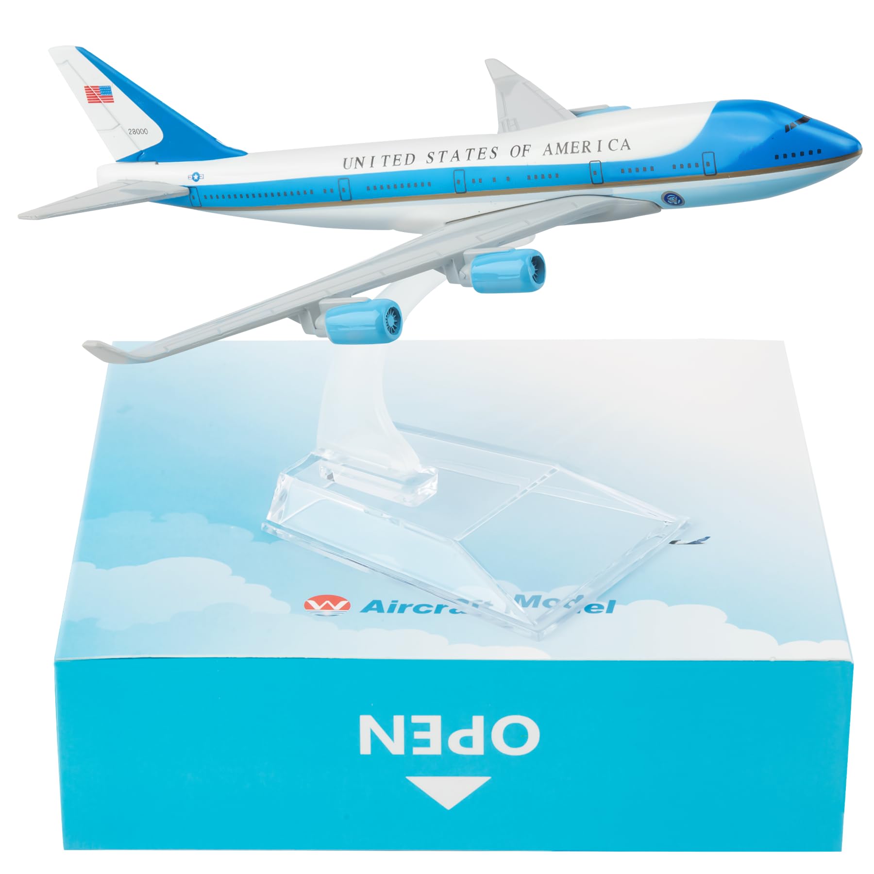 Busyflies Model Airplane 1:400 Diecast Airplanes Model Aircraft Metal Airforce One 747 Plane Alloy Model for Birthday Gift