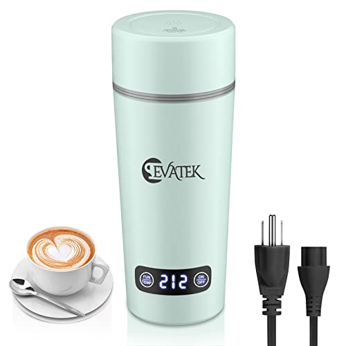 EVATEK Travel Electric Kettle, Temp Control & Boil Dry Protection, 304 Stainless Steel Mini Tea Kettle, Auto Shut-Off, Portable & BPA Free, 350ml Small Portable Kettle for Travel & Gifts