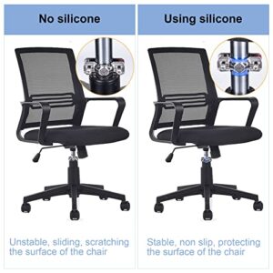 OIIKI Fix Sinking Office Chair, Adjustable Height Office Chair Saver for Stop Sinking Without Cylinder Replacement, Upgraded Office Chair Sinking Stop Repair Kit with Leather Pads