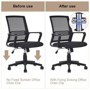 OIIKI Fix Sinking Office Chair, Adjustable Height Office Chair Saver for Stop Sinking Without Cylinder Replacement, Upgraded Office Chair Sinking Stop Repair Kit with Leather Pads