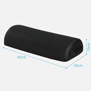 Foot Rest for Under Desk at Work, Fast Rebound Semicircular Memory Foam Foot Pillow Cushion for Knees, Lower Back and Lumbar Support, Comfortable Ergonomic Design Foot Stool Fatigue&Pain Relief Black