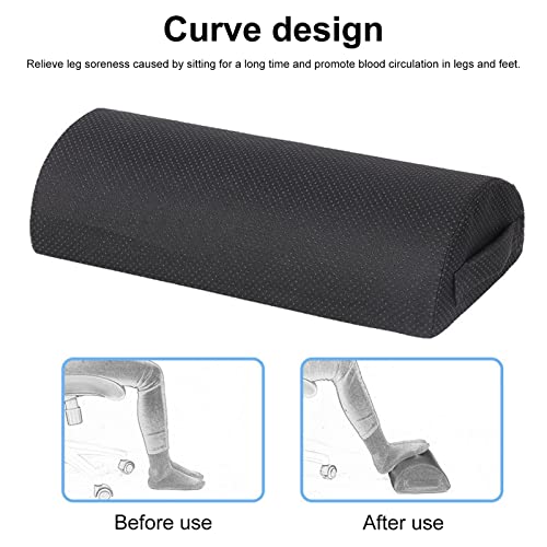 Foot Rest for Under Desk at Work, Fast Rebound Semicircular Memory Foam Foot Pillow Cushion for Knees, Lower Back and Lumbar Support, Comfortable Ergonomic Design Foot Stool Fatigue&Pain Relief Black