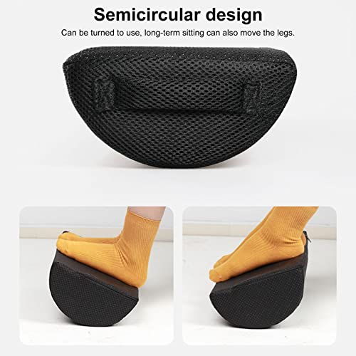 Foot Rest for Under Desk at Work, Fast Rebound Semicircular Memory Foam Foot Pillow Cushion for Knees, Lower Back and Lumbar Support, Comfortable Ergonomic Design Foot Stool Fatigue&Pain Relief Black