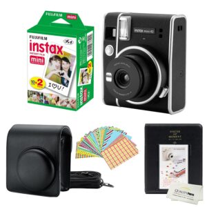 fujifilm instax mini 40 instant camera with film, album, stickers and microfiber cloth