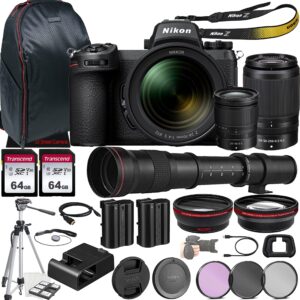 nikon z6 ii mirrorless camera w/nikkor z 24-70mm f/4 s lens + nikkor z dx 50-250mm f/4.5-6.3 vr lens + 420-800mm f/8.3 hd lens + tripod + 128gb memory + case + filter kit + more (35pc bundle)