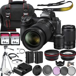 nikon z6 ii mirrorless camera w/nikkor z 24-70mm f/4 s lens + nikkor z dx 50-250mm f/4.5-6.3 vr lens + 128gb memory + case + tripod + 3 piece filter kit + more (35pc bundle)