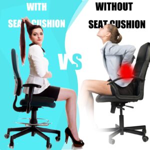 KRUNSHM Seat Cushion, Office Chair Cushions car seat Cushion for Car Long Sitting, Ergonomic Non-Slip Memory Foam Cushion for Back, Coccyx, Tailbone Pain Relief