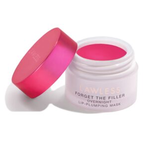 LAWLESS Women's Forget The Filler Overnight Lip Plumping, Juicy Watermelon, Pink, 0.28 Ounce