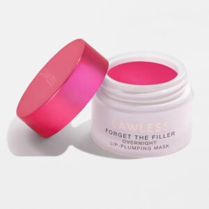 LAWLESS Women's Forget The Filler Overnight Lip Plumping, Juicy Watermelon, Pink, 0.28 Ounce