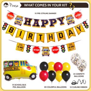 Pirese Wheels On The Bus Birthday Decorations, School Bus Decorations For Party, School Bus Birthday Party Decorations | School Bus Birthday Banner | School Bus Party Decorations | Bus Theme Party