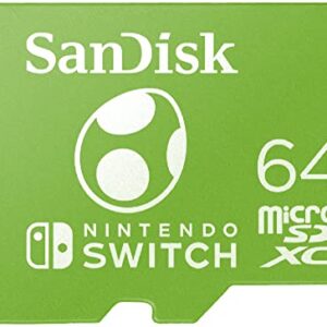 SanDisk 64GB microSDXC Card Licensed for Nintendo Switch, Yoshi Edition - SDSQXAO-064G-GN6ZN