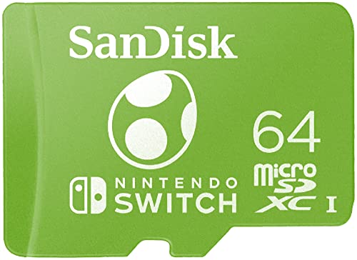 SanDisk 64GB microSDXC Card Licensed for Nintendo Switch, Yoshi Edition - SDSQXAO-064G-GN6ZN