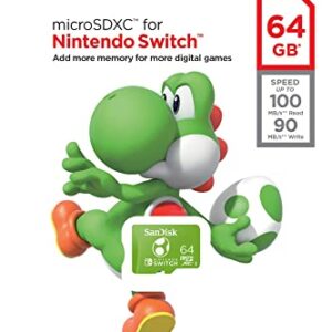 SanDisk 64GB microSDXC Card Licensed for Nintendo Switch, Yoshi Edition - SDSQXAO-064G-GN6ZN