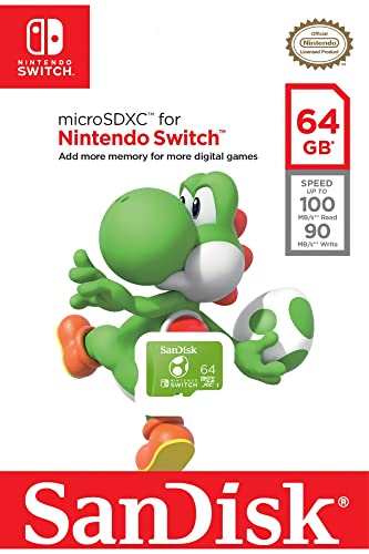 SanDisk 64GB microSDXC Card Licensed for Nintendo Switch, Yoshi Edition - SDSQXAO-064G-GN6ZN