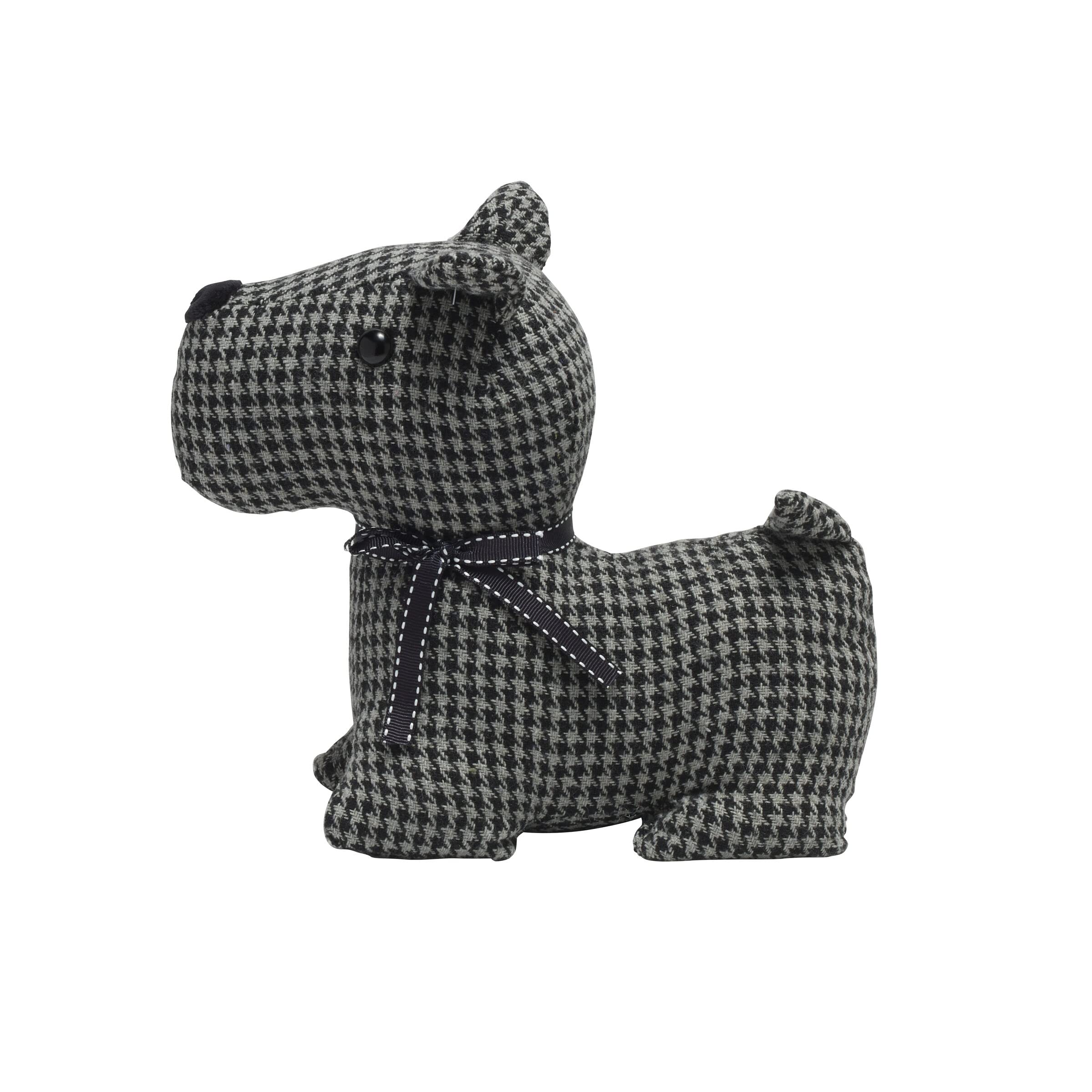 Elements 4.72x9.06x7.87 Inch Gray and Black Dog Weighted Fabric Door Stopper