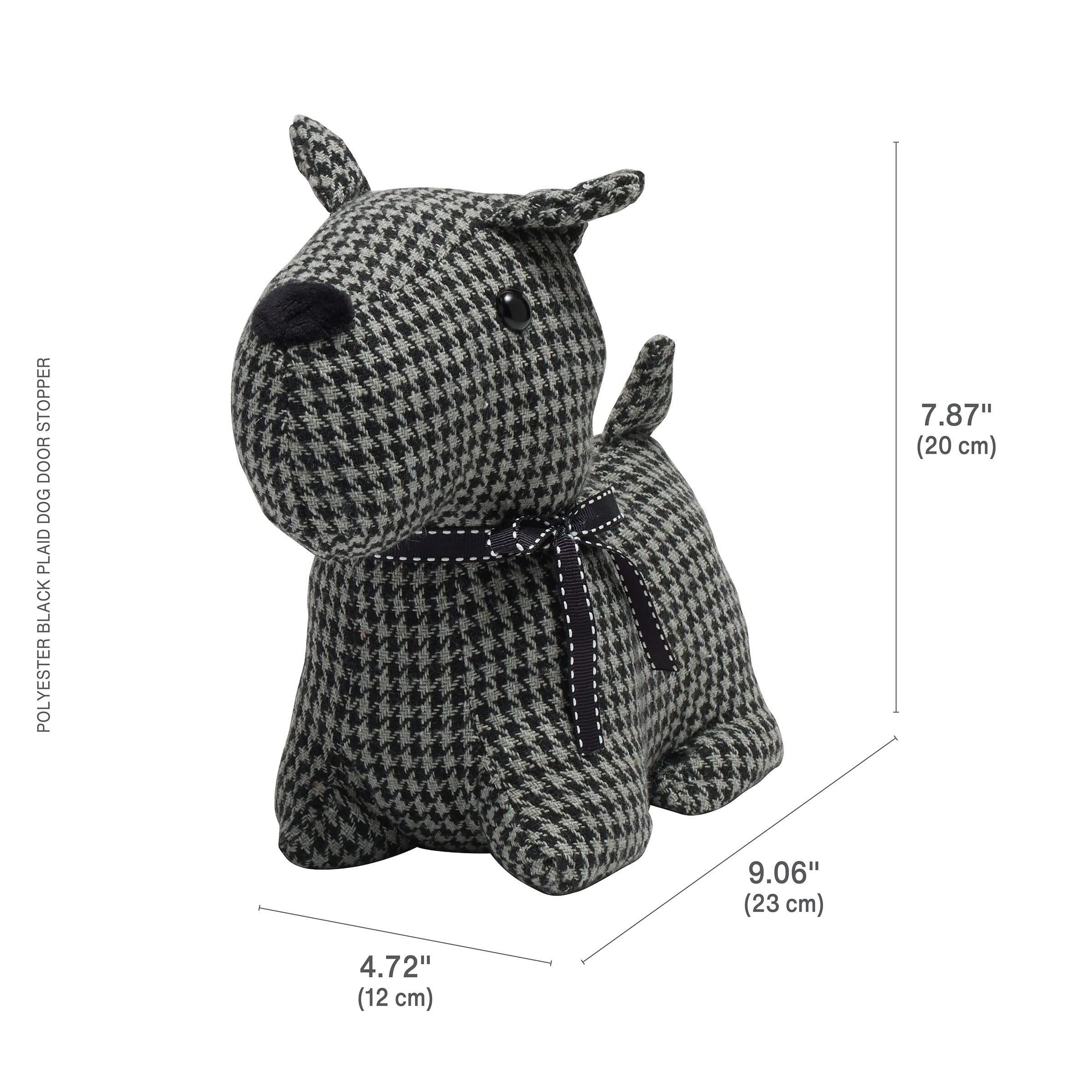 Elements 4.72x9.06x7.87 Inch Gray and Black Dog Weighted Fabric Door Stopper