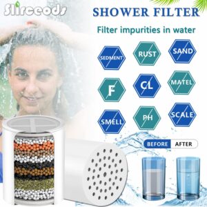 Slirceods Replacement Shower Filter for Shower Head,Compatible with AquaBliss Shower filter Cartridge SF100 or SF220。(2Pcs)