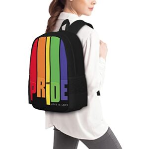 ALIFAFA Lightweight Gay Pride Rainbow Bisexual LGBT School Bag Casual Daypack College Laptop Backpack for Men Women Water Resistant Travel Rucksack for Sports High School Middle Bookbags, 17 Inch