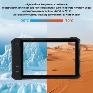 AMONIDA Rugged Tablet, 10000mAh Dual WiFi Front 500W Rear 1300W 100-240V Outdoor Tablet for Harsh Job Sites (US Plug)