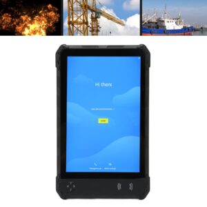 AMONIDA Rugged Tablet, 10000mAh Dual WiFi Front 500W Rear 1300W 100-240V Outdoor Tablet for Harsh Job Sites (US Plug)