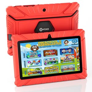 Contixo V8 Tablet for Kids and H1Kid's Fleece Headphones Bundle, Come with Sleeve Bag, Learning Tablet, Parental Control Family Link