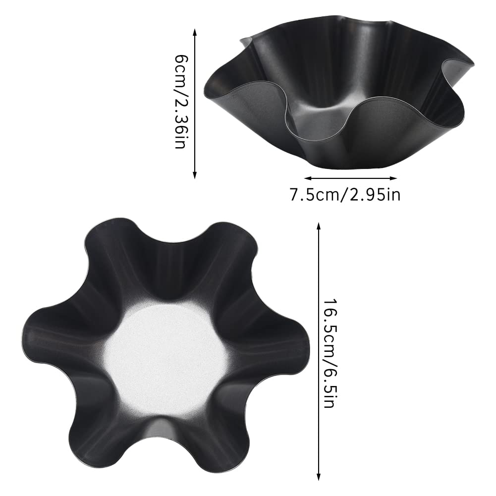 EKDJKK Taco Salad Bowl Maker Molds, 4 Packs Non Stick Carbon Steel Baking Bowls Tortilla Bowl Maker Shell Pans Taco Shell Maker, 16.5x7.5x6cm