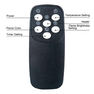 Replacement Remote Control for Home Depot IF-1336 & Costway EP24718US & Tidoin U-YDES-07AAA 3D Electric Fireplace Insert Heater