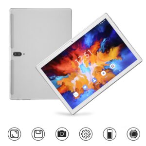 Acogedor 10.1Inch Tablet for Android 11.0, 1920x1200 IPS Screen MTK6580 Octa Core CPU 128GB ROM 8GB RAM 5G WiFi Tablet, 5MP Front and 13MP Rear Dual Camera (Silver)