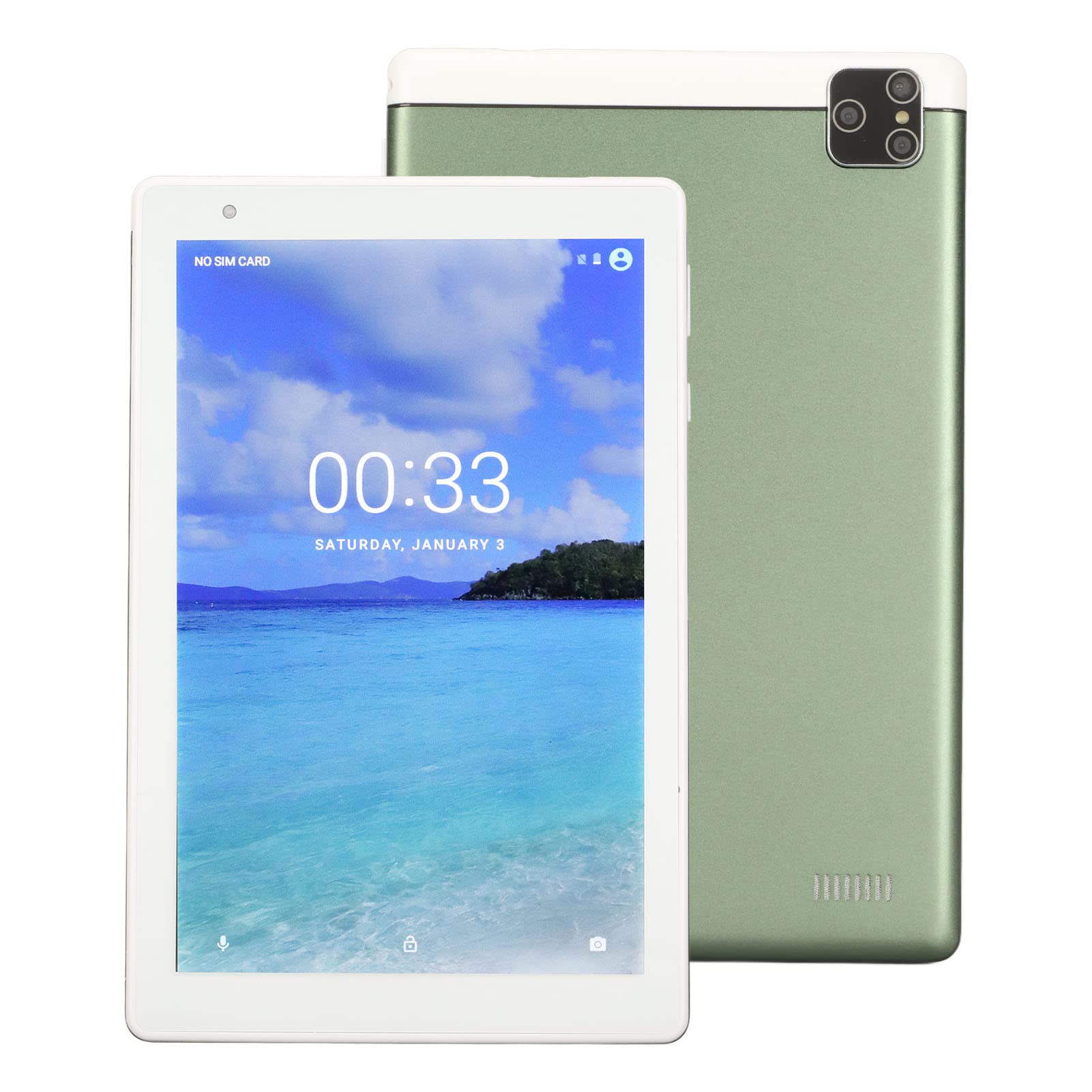 Acogedor 8.1Inch Android Tablet, 720x1280 HD Display MTK6592 CPU 4GB RAM 64GB ROM 3G Calling Tablet with 3 Card Slot, Support 2.4G 5G WiFi, 5000mAh, Green