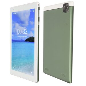 Acogedor 8.1Inch Android Tablet, 720x1280 HD Display MTK6592 CPU 4GB RAM 64GB ROM 3G Calling Tablet with 3 Card Slot, Support 2.4G 5G WiFi, 5000mAh, Green