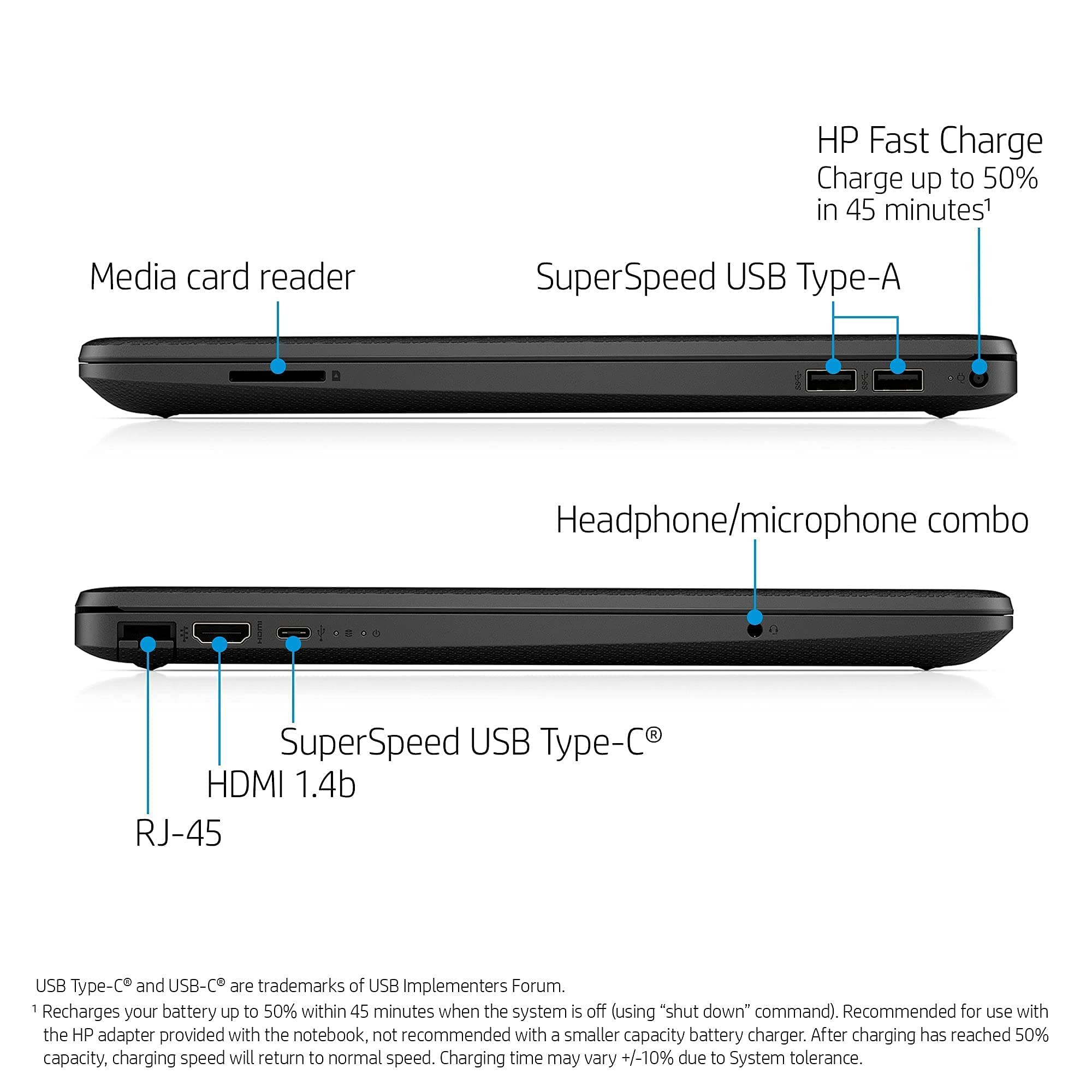 HP Laptop, 15.6" HD Screen, Intel Pentium Silver N5030 4 Cores Processor, 32GB Memory, 1TB SSD, Webcam, USB-C, HDMI, Wi-Fi, SD Card Reader, Windows OS, Black (Renewed)