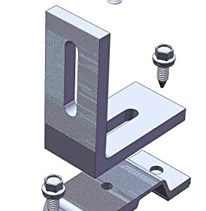 MageFoot with L Bracket and Screws for Solar Mounting Racking Installation on Composite Shingle Roofs