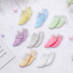 Sotiff 10 Pairs Doll Lace Stockings Handmade Long Sock Female Doll Socks Legging Casual Accessories for DIY Baby Doll Clothes Toy (Fresh Style)