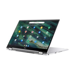 asus chromebook flip c436 14" full hd 2-in-1 touchscreen notebook computer, intel core i3-10110u 2.1ghz, 8gb ram, 128gb ssd, chrome os, silver