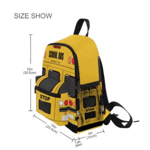 Fisyme Toddler Backpack School Bus School Bag Kids Backpacks for Kindergarten Preschool Nursery Girls Boys, S