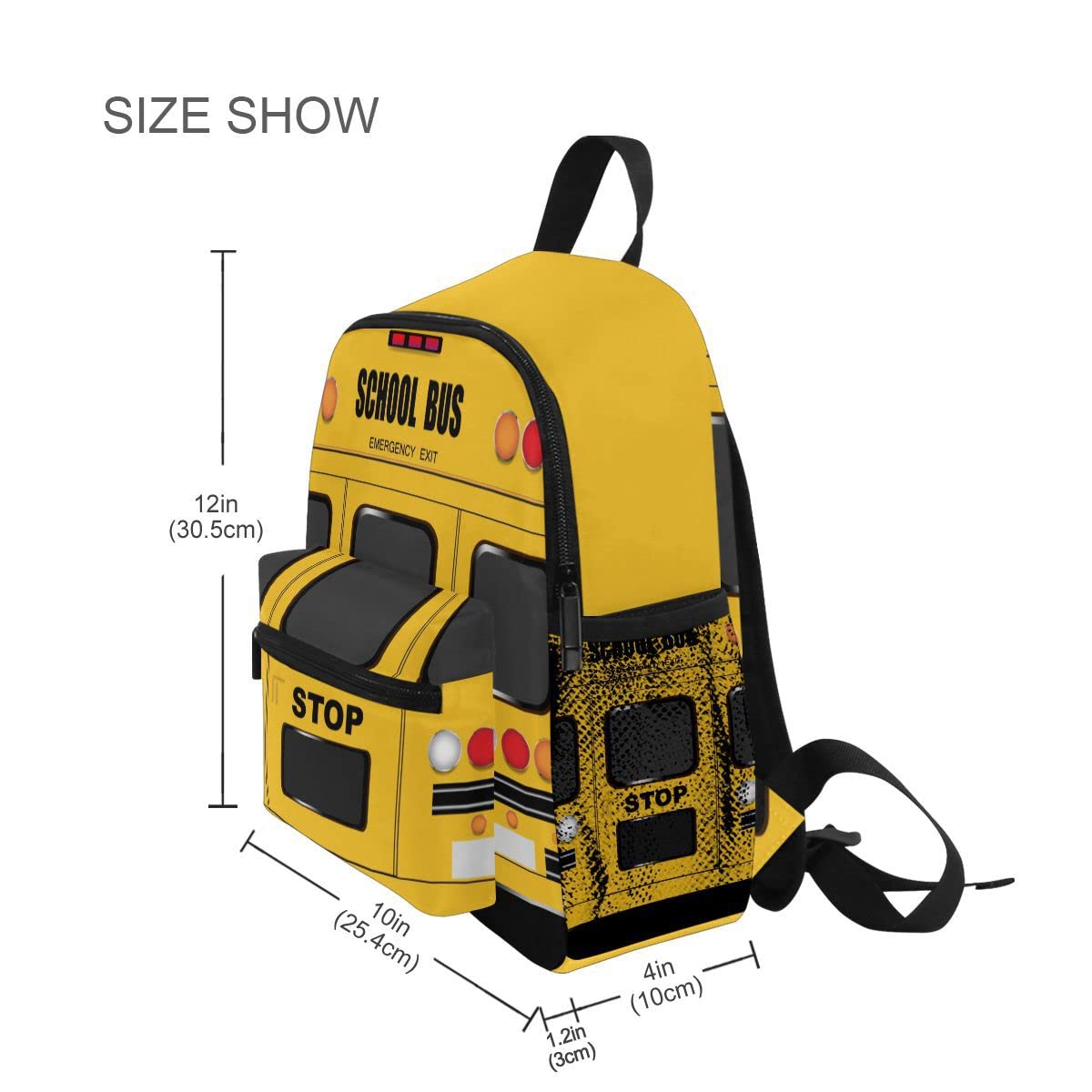 Fisyme Toddler Backpack School Bus School Bag Kids Backpacks for Kindergarten Preschool Nursery Girls Boys, S