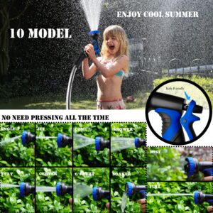 Enormous Dan Garden Hose 50 ft, Water Garden Hose, Flexible stainless steel metal water hose with 10 mode nozzle, durable, leak-free, kink-free, heavy-duty garden hose